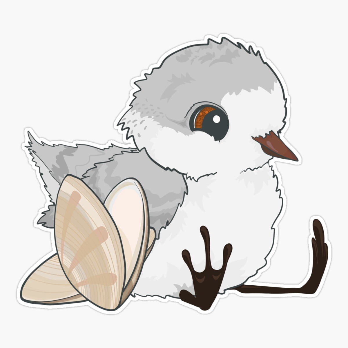 DOPASTICKER Piper - Baby Sandpiper With Shells Sticker, Phone Sticker ...