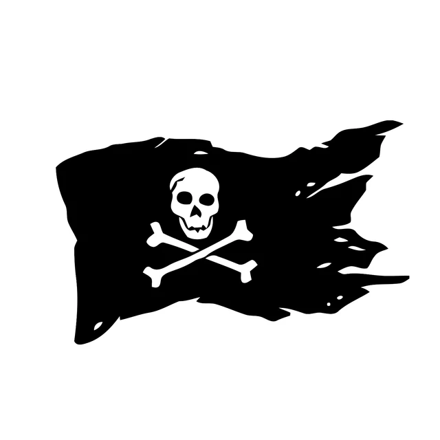 DOPASTICKER Pirate Flag Sticker Pirate Goth Sea Bounty Treasure Loot ...