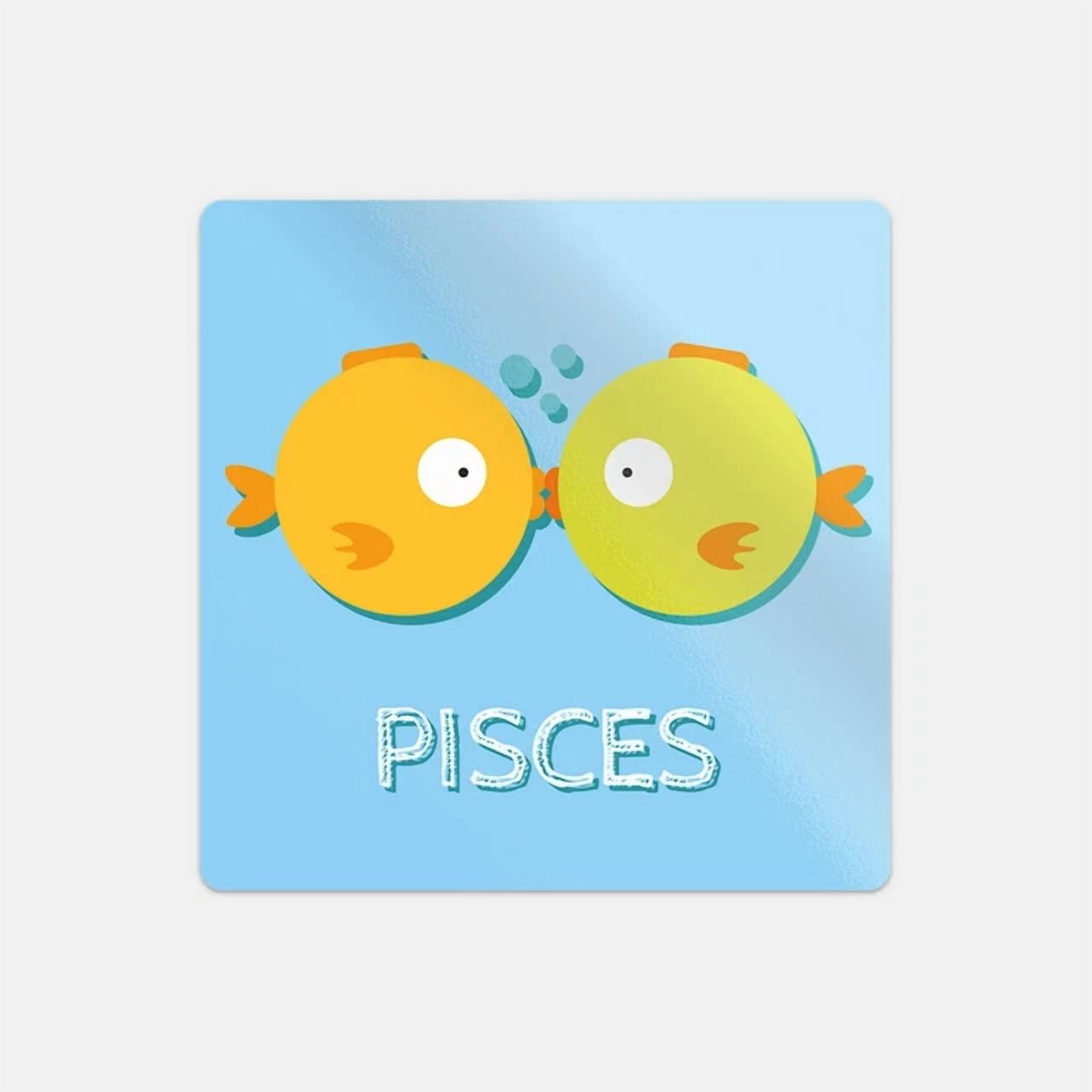 DOPASTICKER Pisces Zodiac Sign Cartoon Simple Sticker Decal Phone Decal ...
