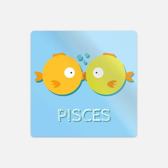 DOPASTICKER Pisces Zodiac Sign Cartoon Simple Sticker Decal Phone Decal ...