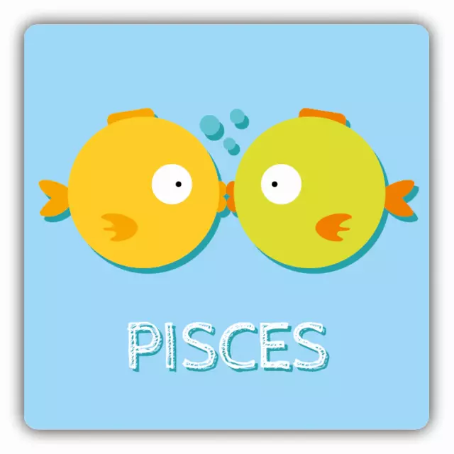 DOPASTICKER Pisces Zodiac Sign Cartoon Sticker Decal Phone Decal Water ...