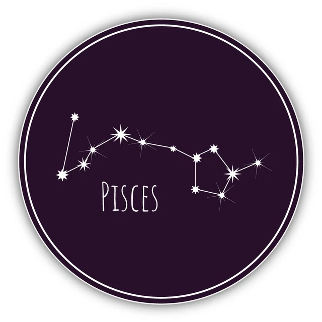 DOPASTICKER Pisces Zodiac Sign Constellation Sticker Phone Water Bottle ...