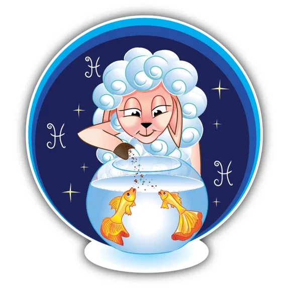 DOPASTICKER Pisces Zodiac Sign Lamb Car Sticker Phone Water Bottle ...