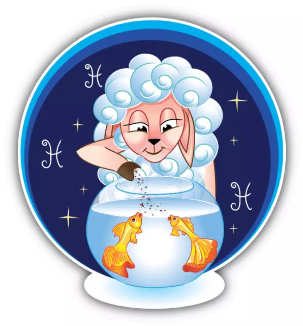 DOPASTICKER Pisces Zodiac Sign Lamb Sticker Decal Phone Decal Water ...