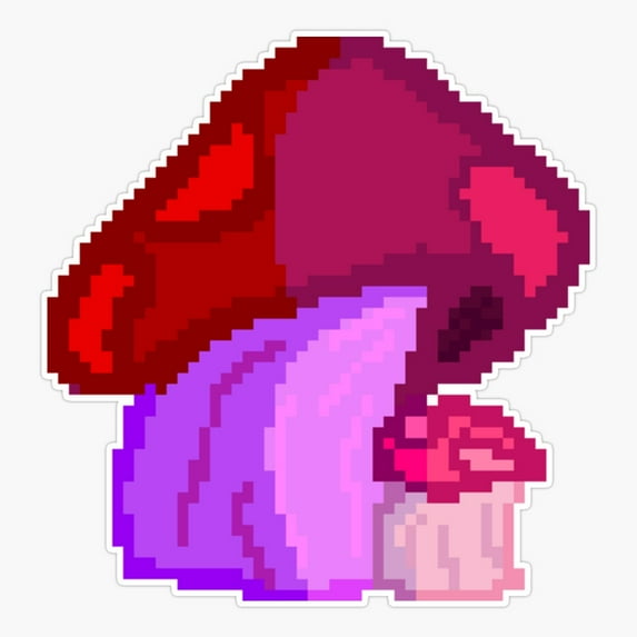 DOPASTICKER Pixel Art Mushroom Sticker, Phone Sticker Water Bottle ...