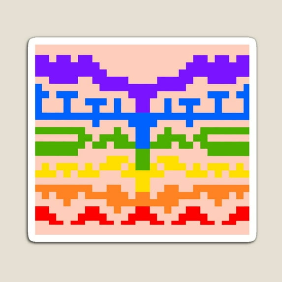 DOPASTICKER Pixel Art Rainbow Pattern Sticker Decorative Laptop, Phone ...