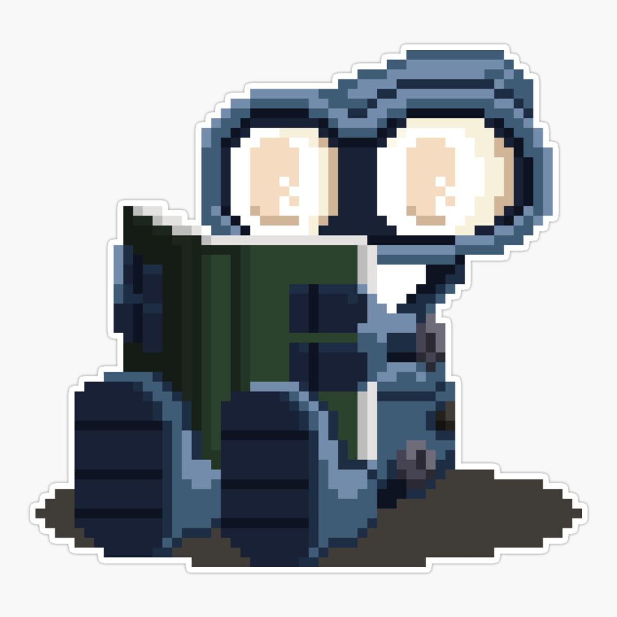 DOPASTICKER Pixel Art Reading Robot Sticker, Phone Sticker Car Sticker ...