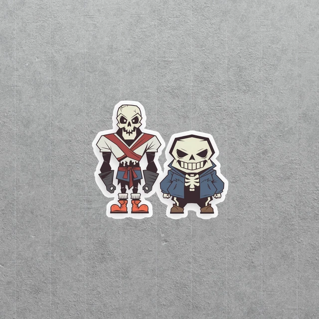 DOPASTICKER Pixel Art Undertale Sans And Papyrus Sticker Set - Retro ...
