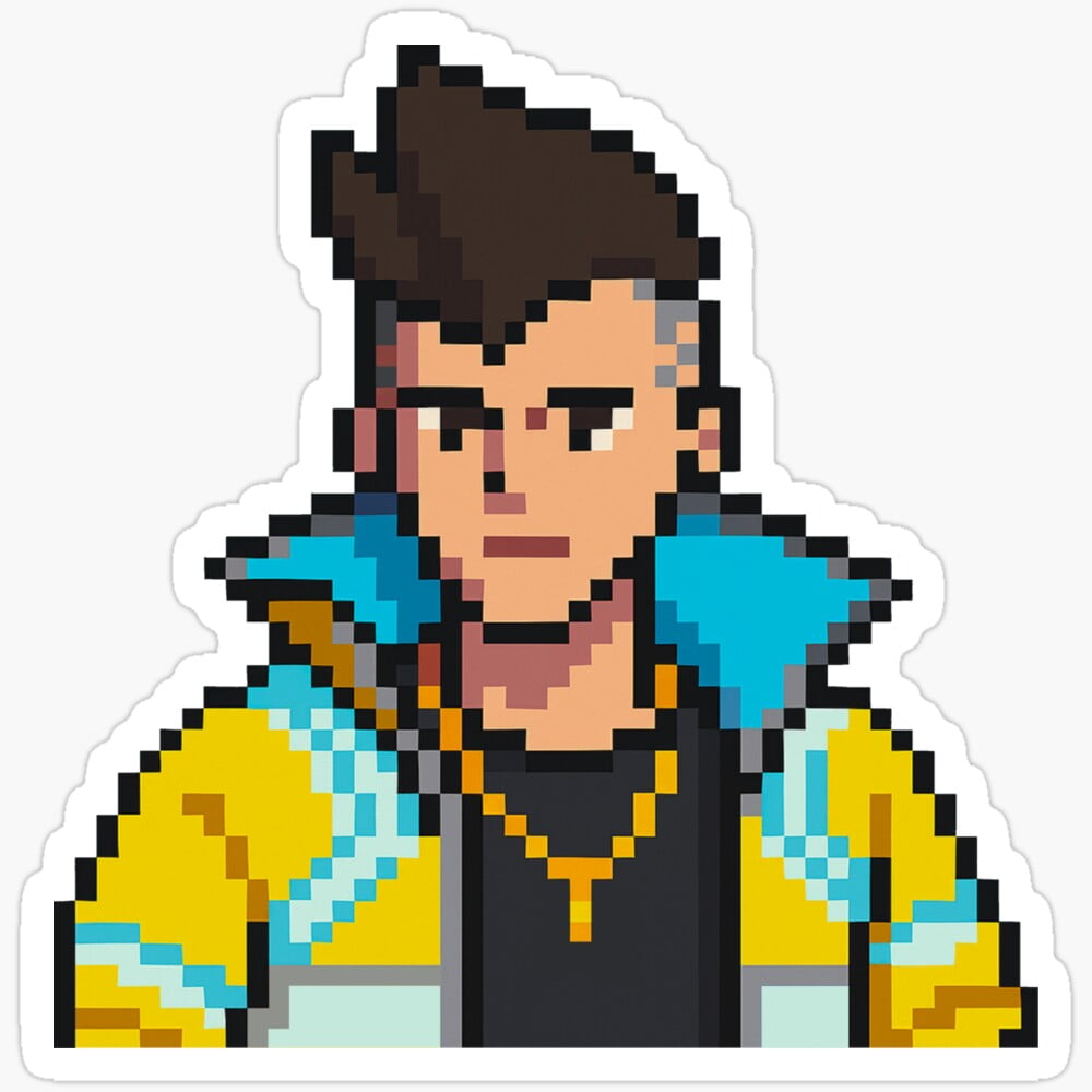 DOPASTICKER Pixel Edge Running David Sticker Phone Sticker, Latop ...