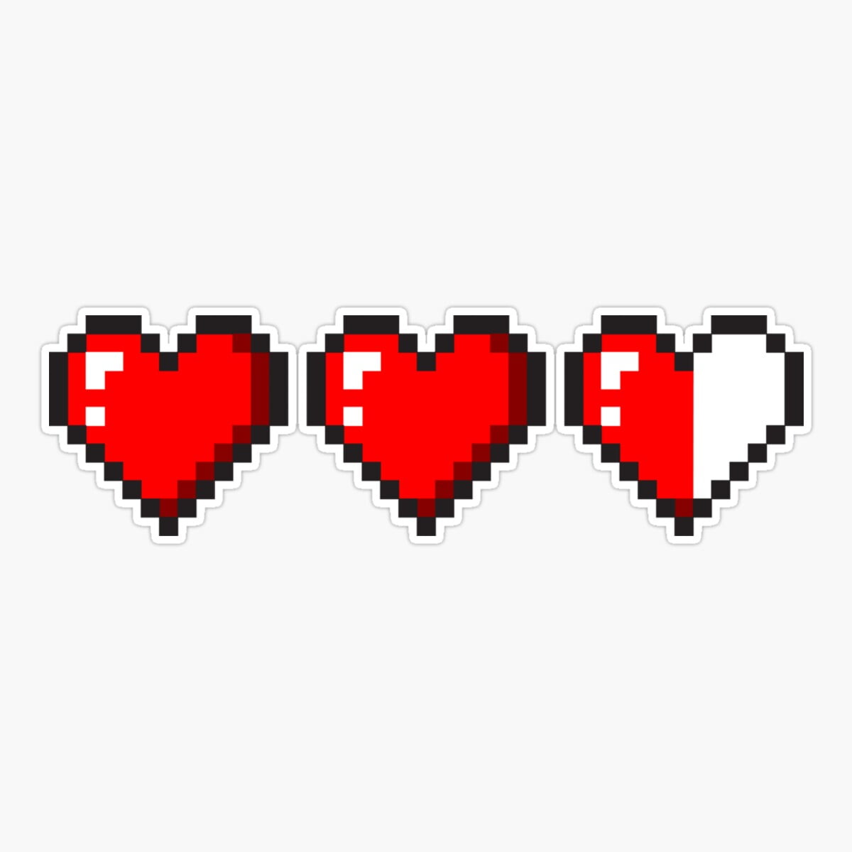 DOPASTICKER Pixel Hearts Sticker, Phone Sticker Water Bottle Sticker ...