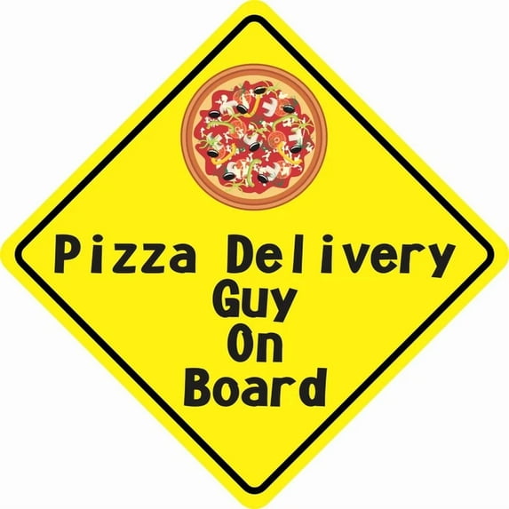 DOPASTICKER Pizza Delivery Guy On Board Sticker Phone Sticker, Latop ...