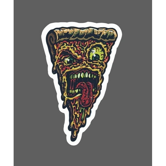 DOPASTICKER Pizza Slice Sticker Angry Face Sticker Phone Sticker, Latop ...