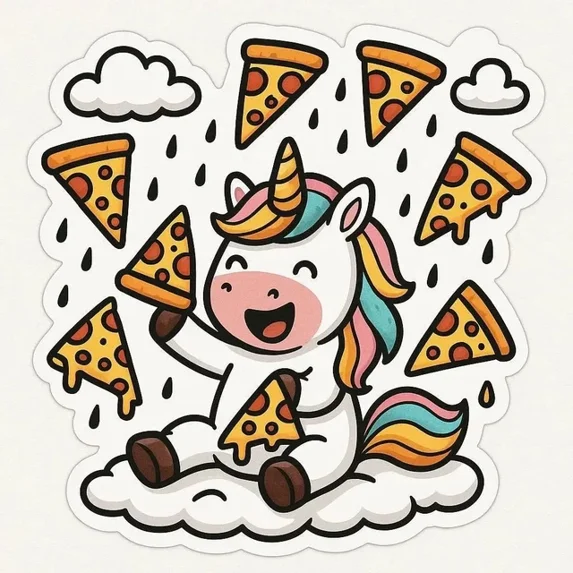 DOPASTICKER Pizza Unicorn Car Sticker Tuning Rear Window Phone Sticker ...