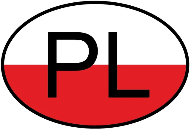 DOPASTICKER Pl Poland Country Code Oval With Flag Sticker Laptop ...