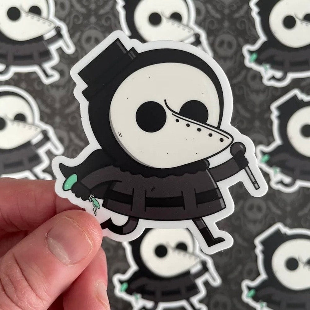 DOPASTICKER Plague Doctor Sticker, Plague Doctor Art, Spooky Mask ...