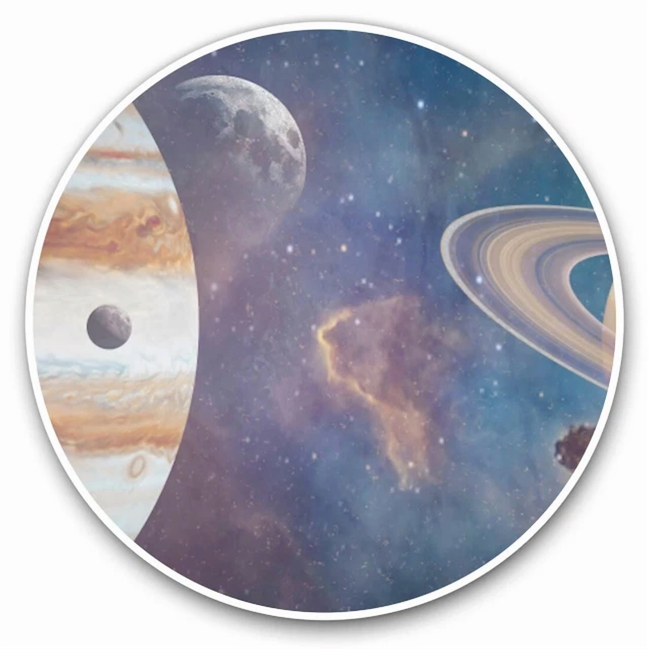 DOPASTICKER Planets Jupiter Saturn Solar System Cool Gift Decorative ...