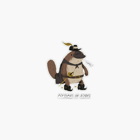 DOPASTICKER Platypus In Boots Sticker, Phone Sticker Water Bottle ...