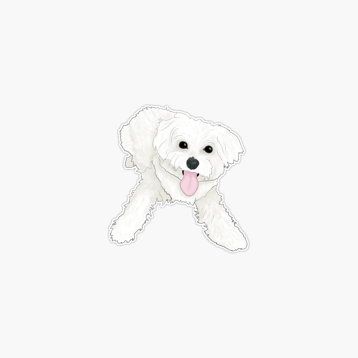 DOPASTICKER Playful Maltese Sticker, Phone Sticker Car Stickers ...