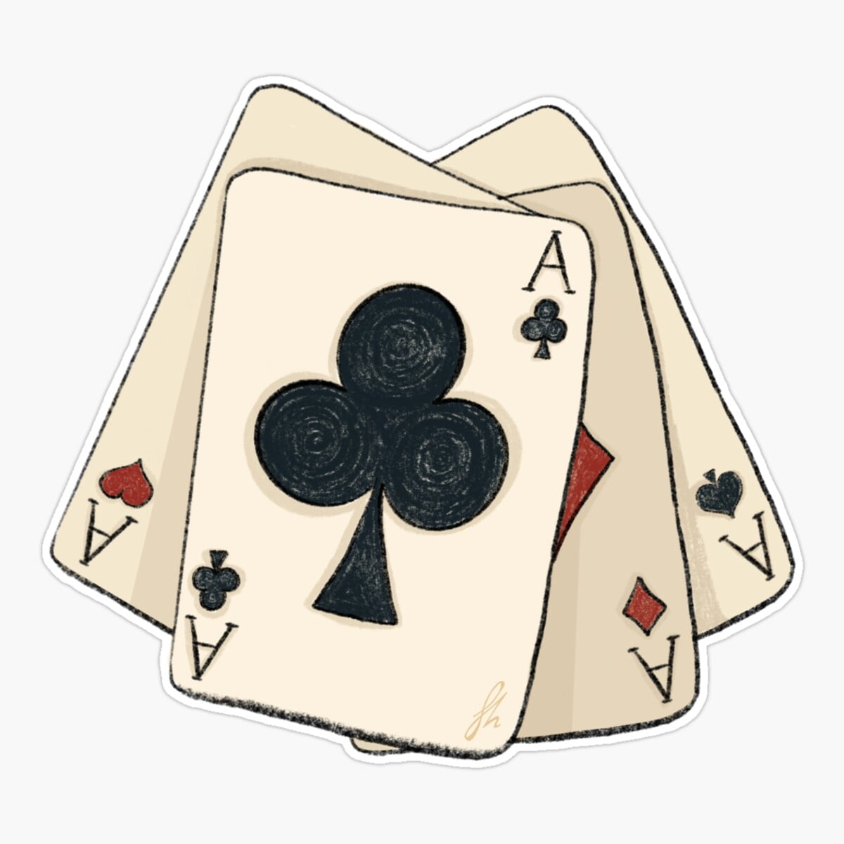 DOPASTICKER Playing Cards, Dark Academia, Handdrawn Sticker, Phone ...