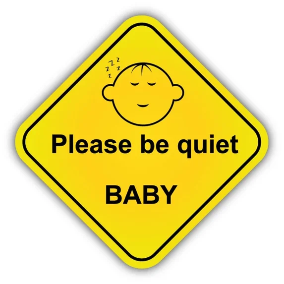 DOPASTICKER Please Be Quiet Baby Face Warning Sticker Decal Phone Decal ...