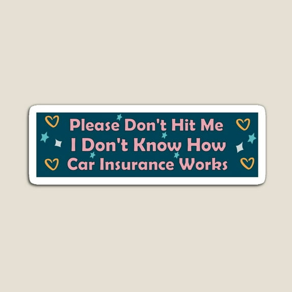 DOPASTICKER Please Don'T Hit Me I Don'T Know How Car Insurance Works ...