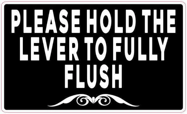 DOPASTICKER Please Hold The Lever To Fully Flush Sticker Restroom ...