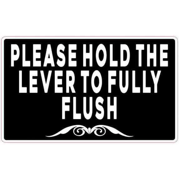 DOPASTICKER Please Hold The Lever To Fully Flush Sticker Restroom ...