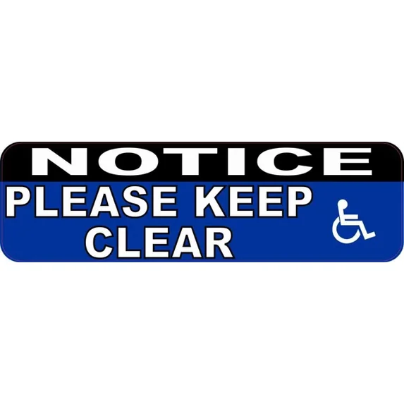 DOPASTICKER Please Keep Clear Sticker Door Sticker Handicap Sticker ...