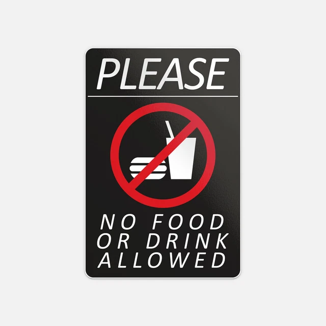 DOPASTICKER Please No Food Or Drink Allowed Sticker Phone Decal Water ...