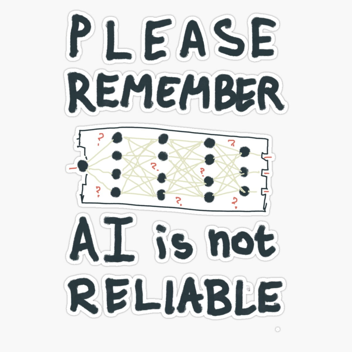 DOPASTICKER Please Remember Ai Is Not Reliable Sticker, Phone Sticker ...
