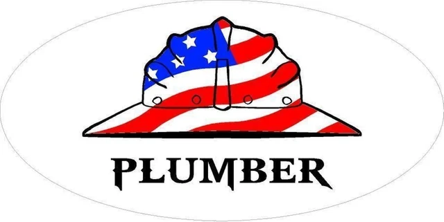 DOPASTICKER Plumber American Flag Sticker Hard Hat Sticker Laptop ...