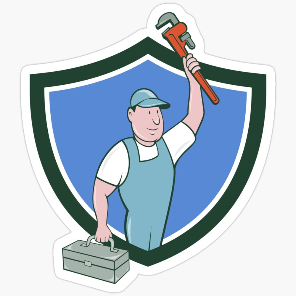 DOPASTICKER Plumber Toolbox Raising Monkey Wrench Crest Sticker Phone ...