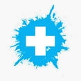 DOPASTICKER Plus Sign 44 Blue Paint Splatter Sticker, Phone Sticker Car ...