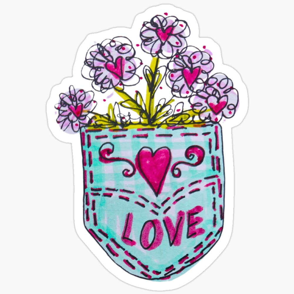 DOPASTICKER Pocket-Full Of Love Sticker Phone Sticker, Latop Sticker ...