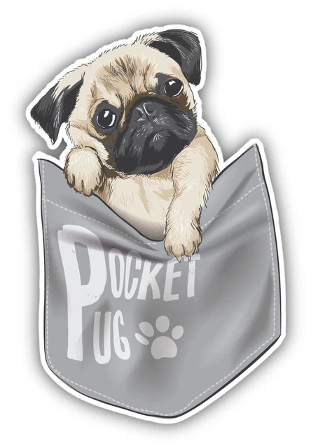 DOPASTICKER Pocket Pug Sticker Decal Phone Decal Water Bottle Stickers ...