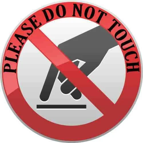 DOPASTICKER Pointer Finger Please Do Not Touch Sticker Safety Sticker ...