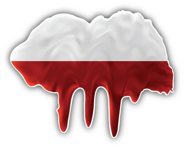 DOPASTICKER Poland Flag Blot Sticker Decal Phone Decal Water Bottle ...