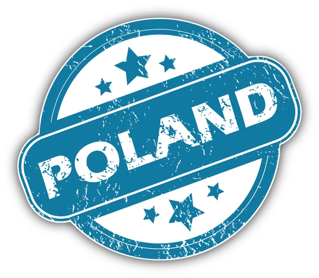 DOPASTICKER Poland Grunge Stamp Sticker Decal Phone Decal Water Bottle ...