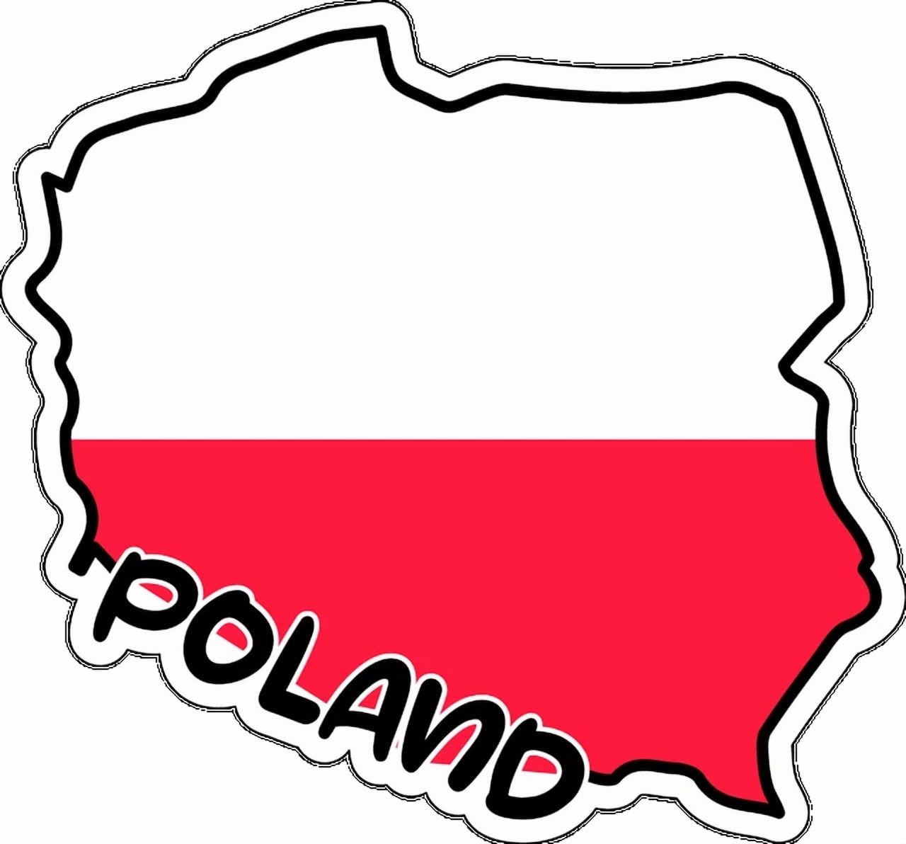 DOPASTICKER Poland Map Flag Sticker Decal Phone Decal Water Bottle ...
