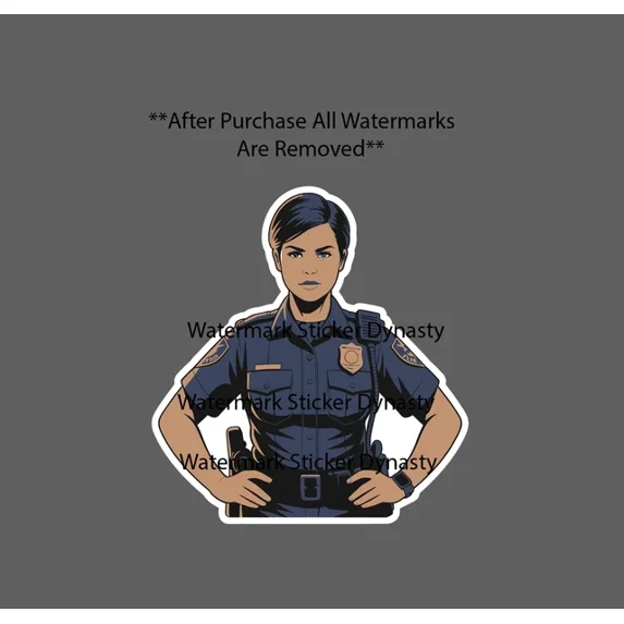 DOPASTICKER Police Officer Sticker Woman Female Duty Service Work ...