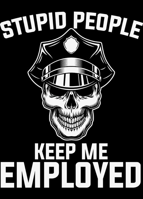 DOPASTICKER Police Sticker Cop Back The Blue Skull Stupid People Keep ...