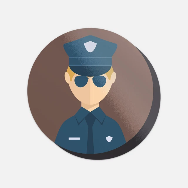DOPASTICKER Policeman Cartoon Silhouette Sticker Decal Phone Decal ...