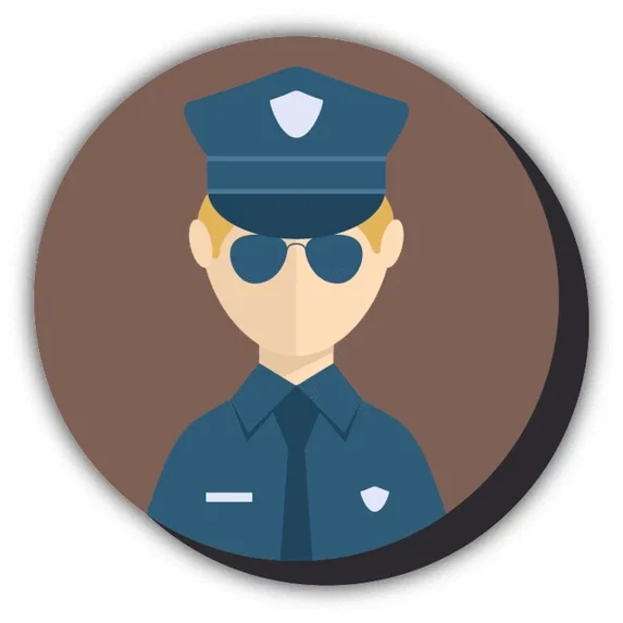 DOPASTICKER Policeman Cartoon Silhouette Sticker Decal Phone Decal ...