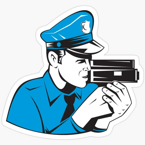 DOPASTICKER Policeman Police Officer Speed Camera Sticker Phone Decal ...
