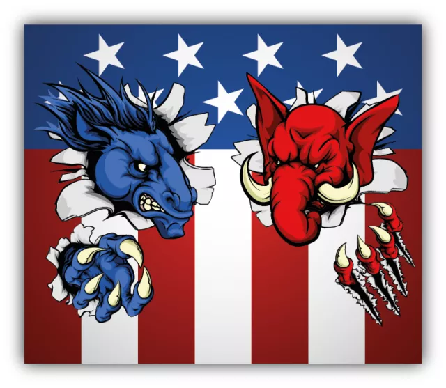 DOPASTICKER Politics Republican And Democrat Sticker Decal Phone Decal ...