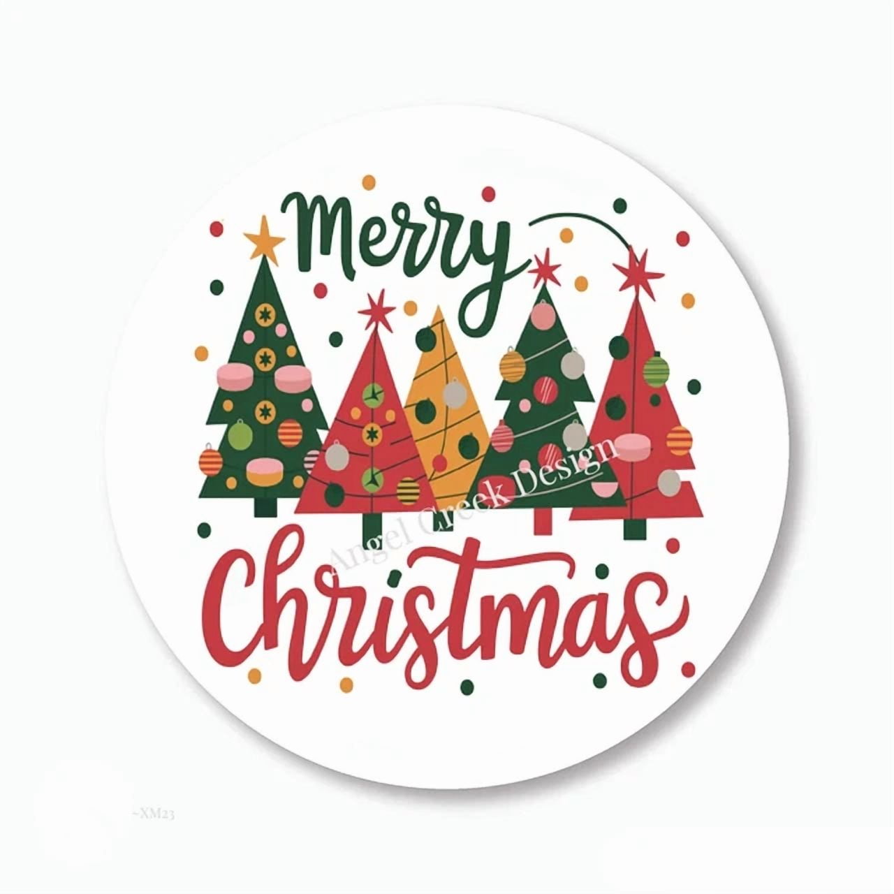DOPASTICKER Polka Dot Trees Merry Chri.Stm.As Scrapbook Stickers Phone ...