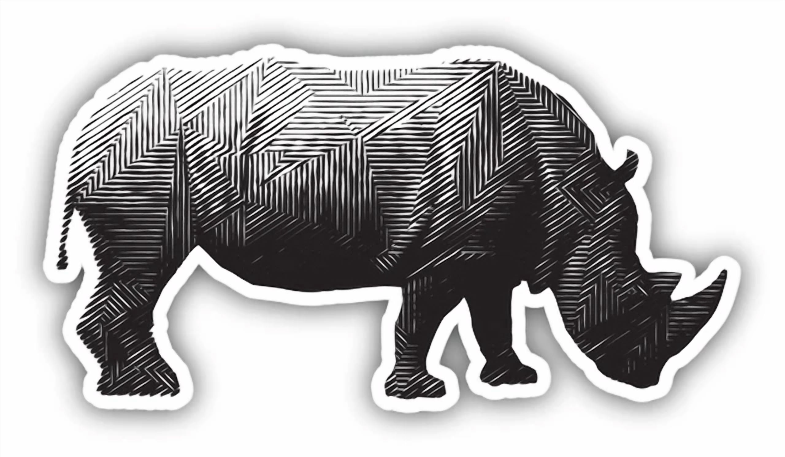 DOPASTICKER Polygonal Rhino Sticker Decal Phone Decal Water Bottle ...