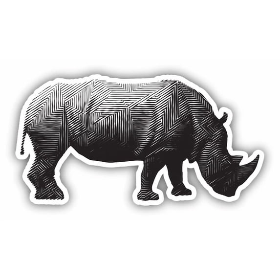 DOPASTICKER Polygonal Rhino Sticker Decal Phone Decal Water Bottle ...