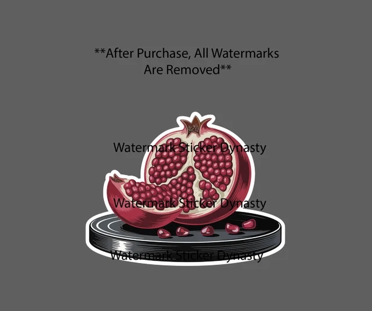 DOPASTICKER Pomegranate Sticker Fruit Food Tree Juice Health Sticker ...