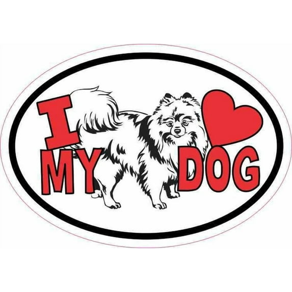 DOPASTICKER Pomeranian Oval I Love My Dog Sticker Phone Sticker, Latop ...